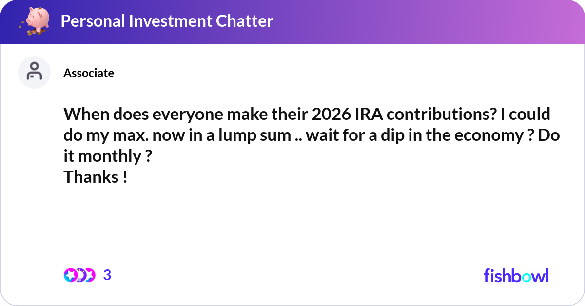 When does everyone make their 2026 IRA contributio... | Fishbowl
