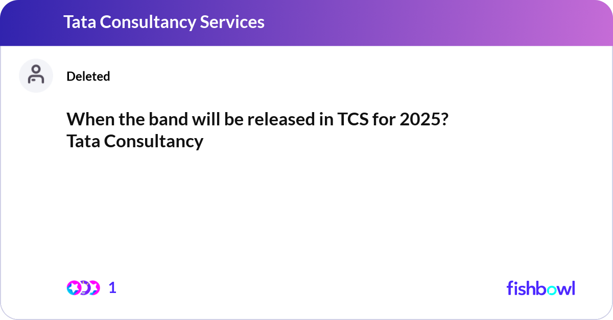 When the band will be released in TCS for 2025? Ta... | Fishbowl