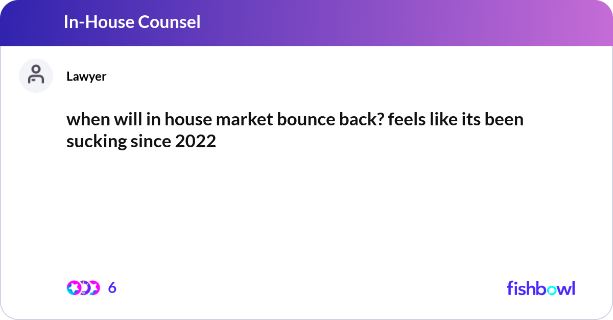 when will in house market bounce back? feels like ... | Fishbowl