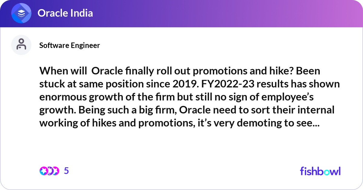 When will Oracle finally roll out promotions and ... | Fishbowl