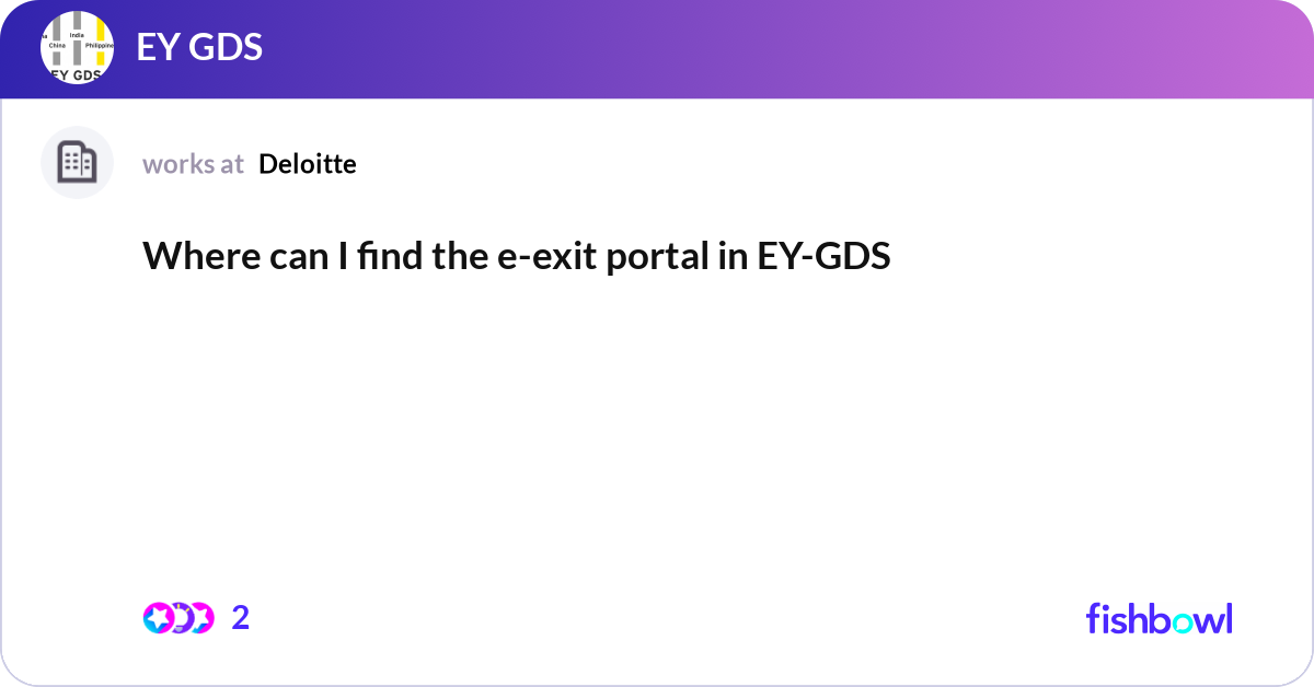 Where can I find the e-exit portal in EY-GDS | Fishbowl