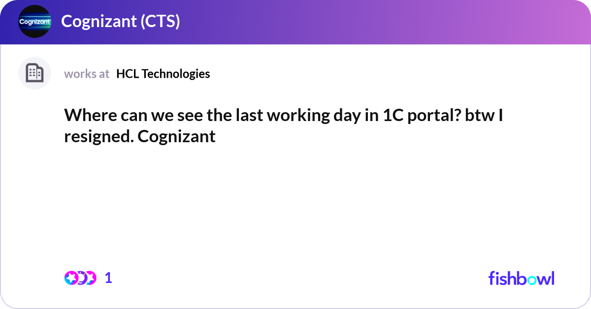 Where can we see the last working day in 1C portal... | Fishbowl