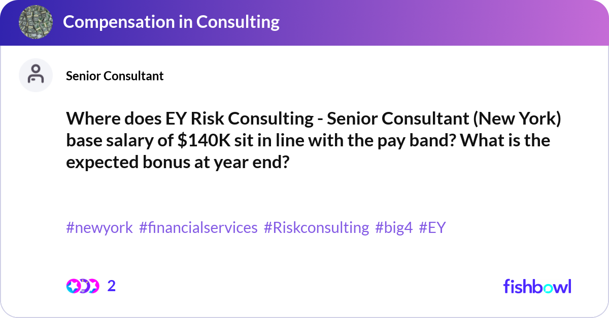 Where does EY Risk Consulting - Senior Consultant ... | Fishbowl