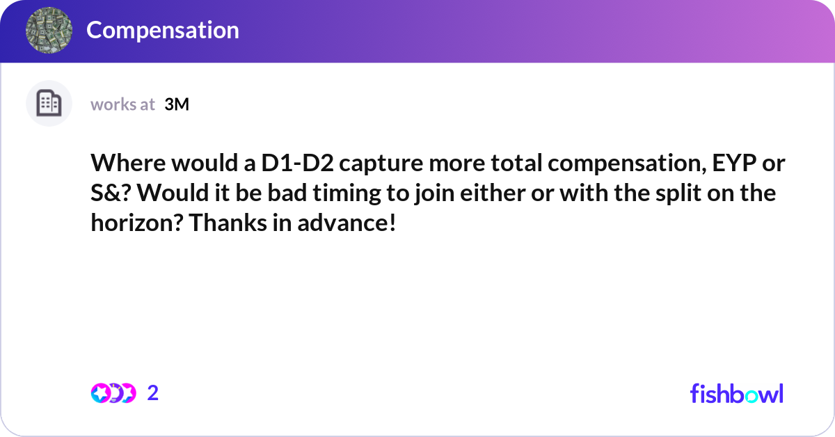 Where would a D1-D2 capture more total compensatio... | Fishbowl