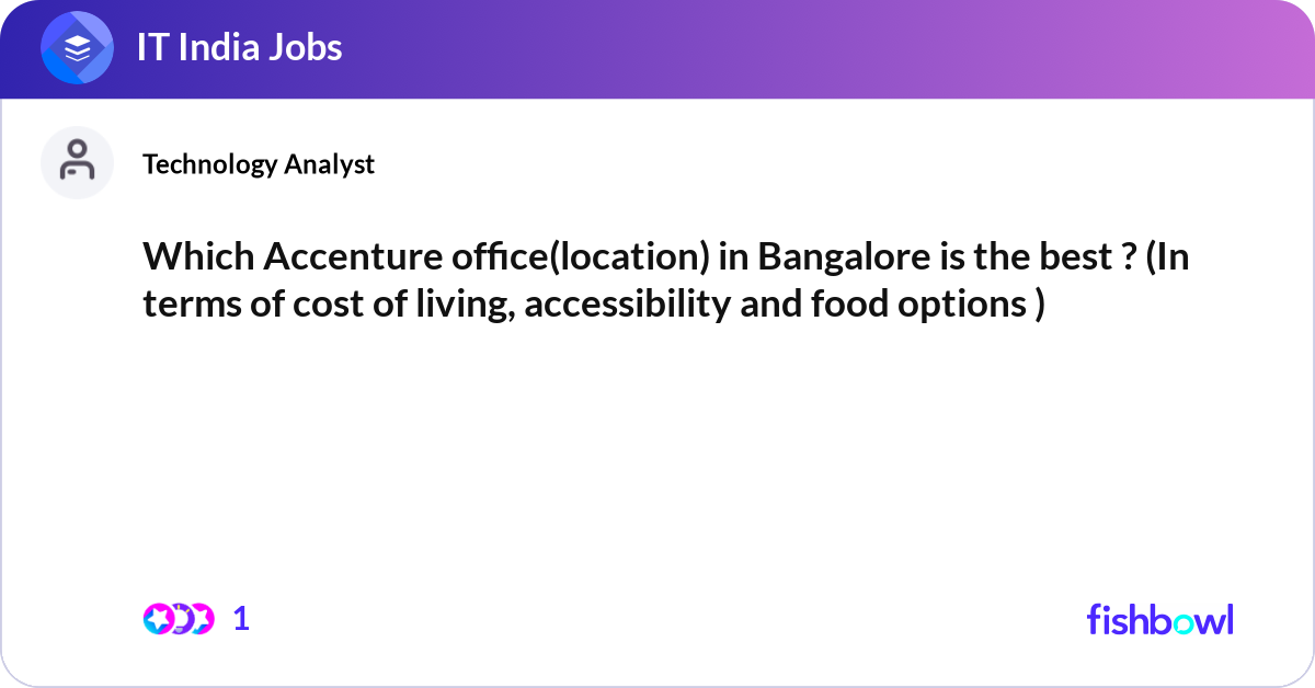 Which Accenture office(location) in Bangalore is t... | Fishbowl