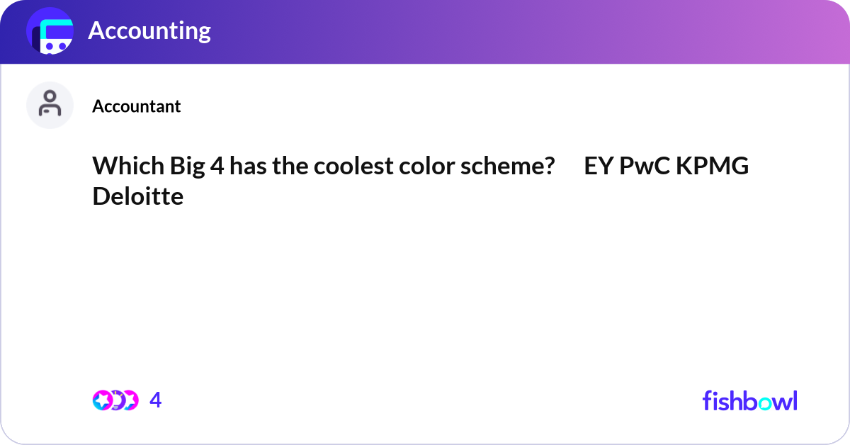 Which Big 4 has the coolest color scheme? EY ... | Fishbowl