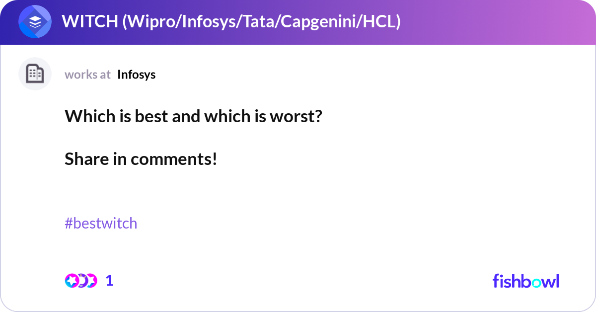 Which is best and which is worst? Share in commen... | Fishbowl