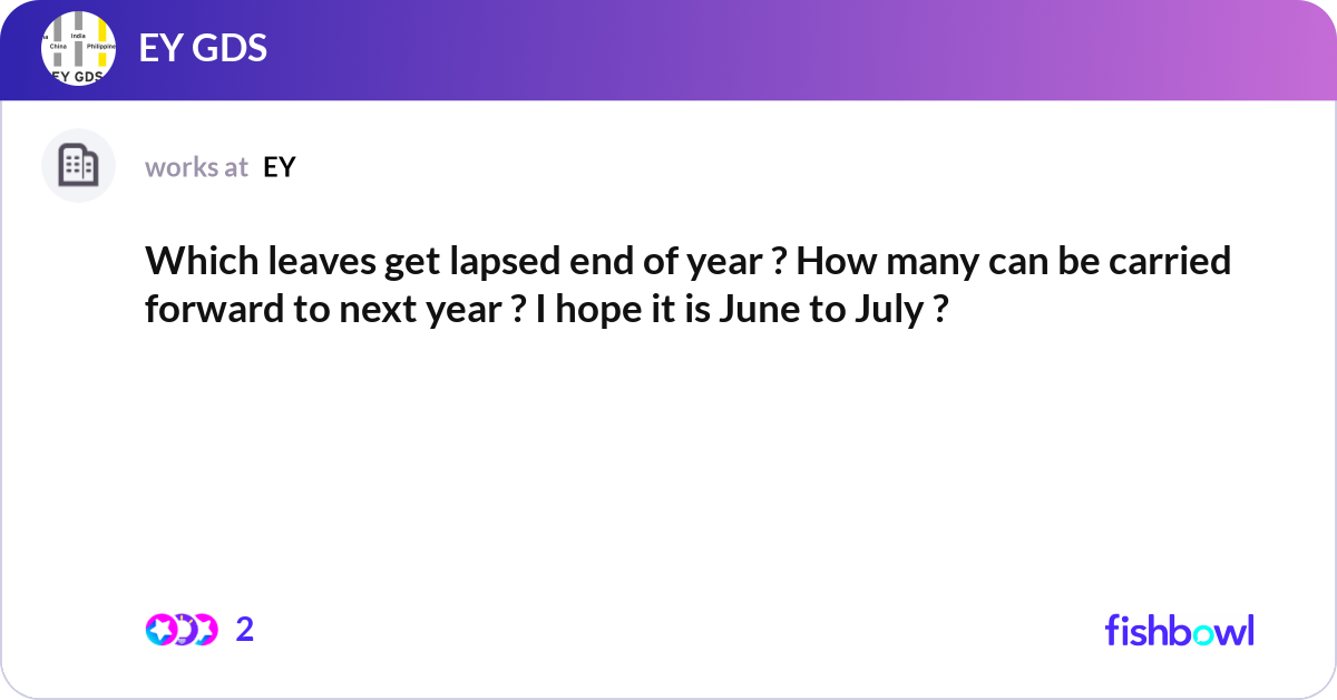 Which leaves get lapsed end of year ? How many can... | Fishbowl