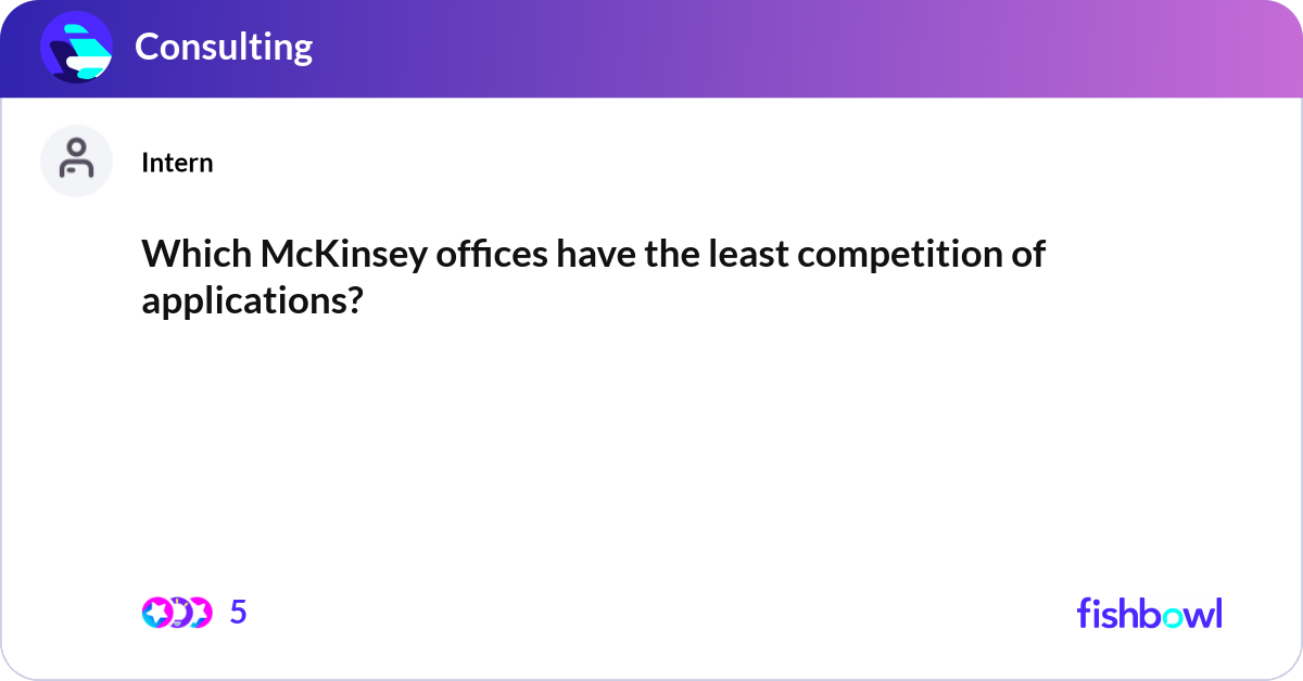Which McKinsey offices have the least competition ... | Fishbowl
