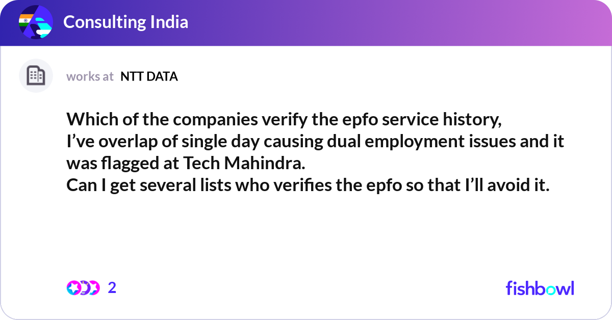 Which of the companies verify the epfo service his... | Fishbowl
