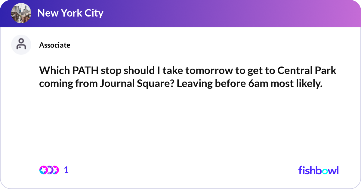 Which PATH stop should I take tomorrow to get to C... | Fishbowl