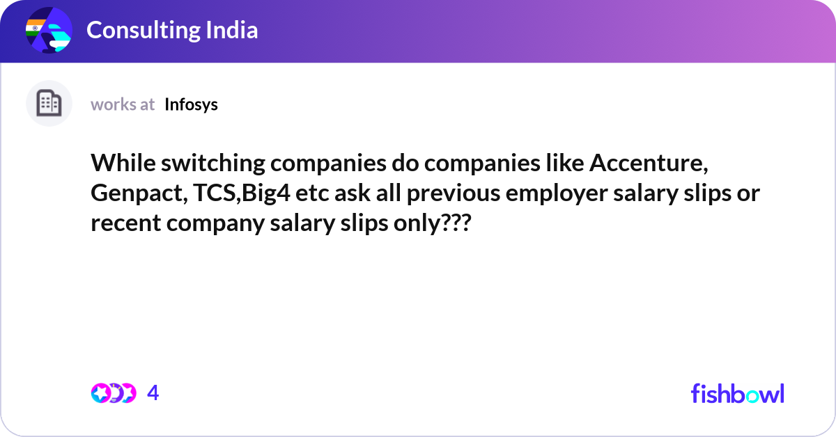 While switching companies do companies like Accent... | Fishbowl