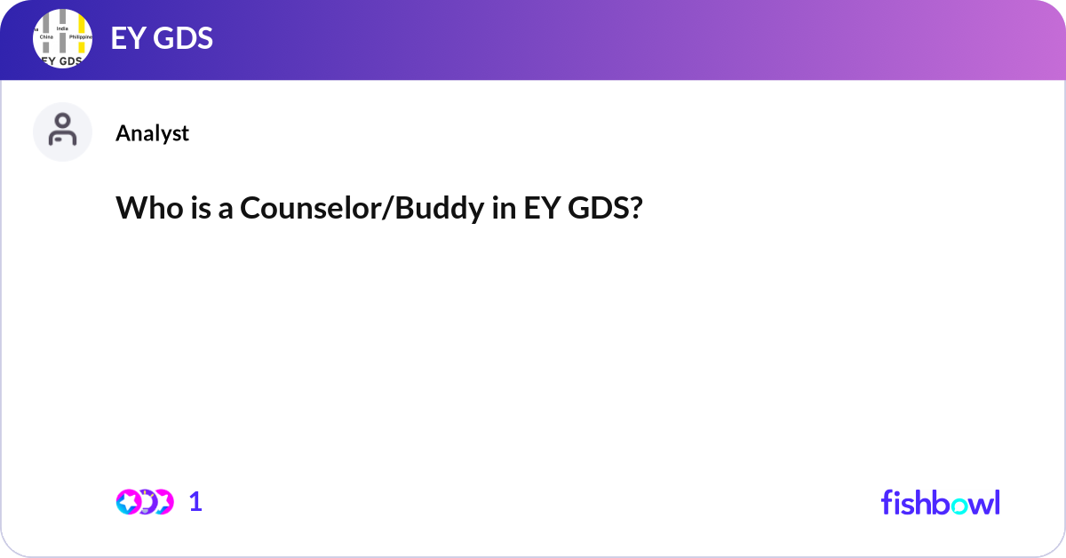 Who is a Counselor/Buddy in EY GDS? | Fishbowl