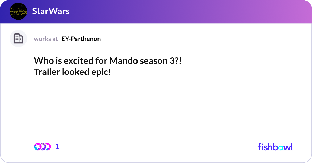 Who is excited for Mando season 3?! Trailer looked... | Fishbowl