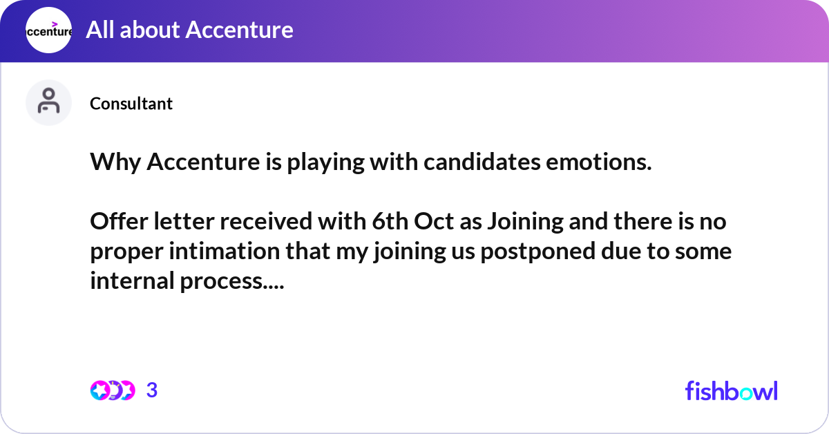 Why Accenture is playing with candidates emotions.... | Fishbowl