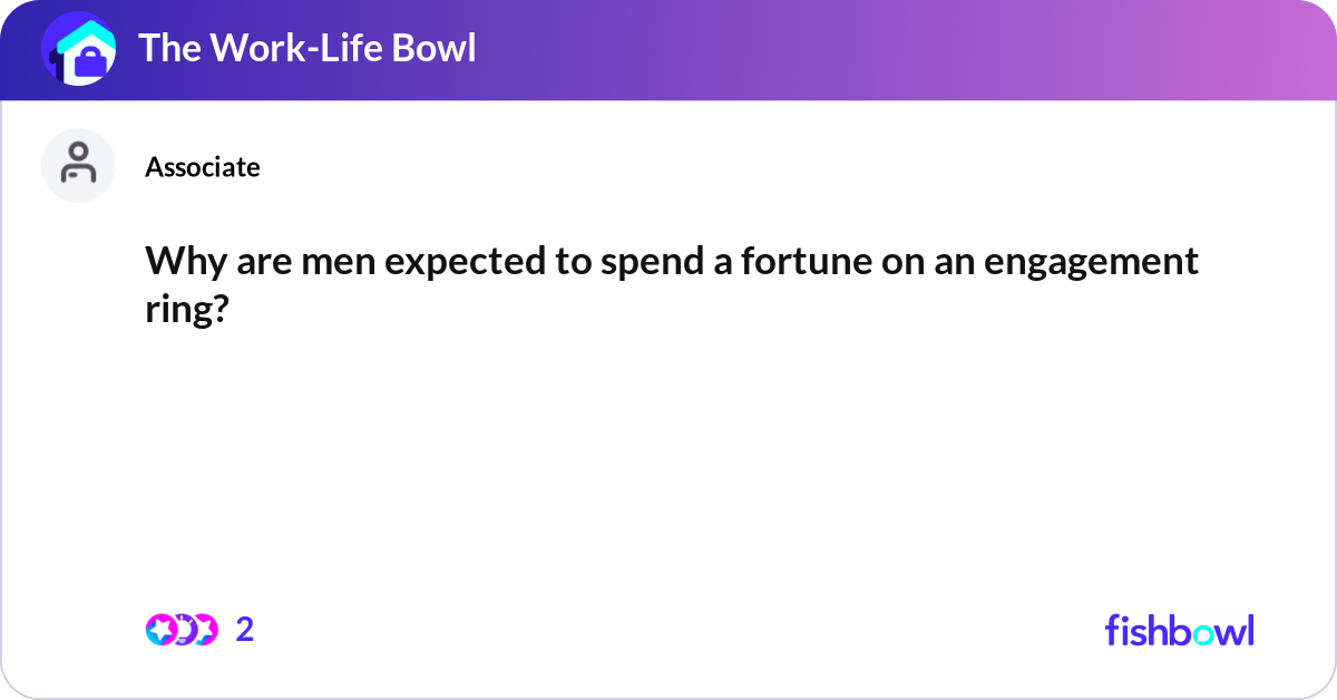 Why are men expected to spend a fortune on an enga... | Fishbowl