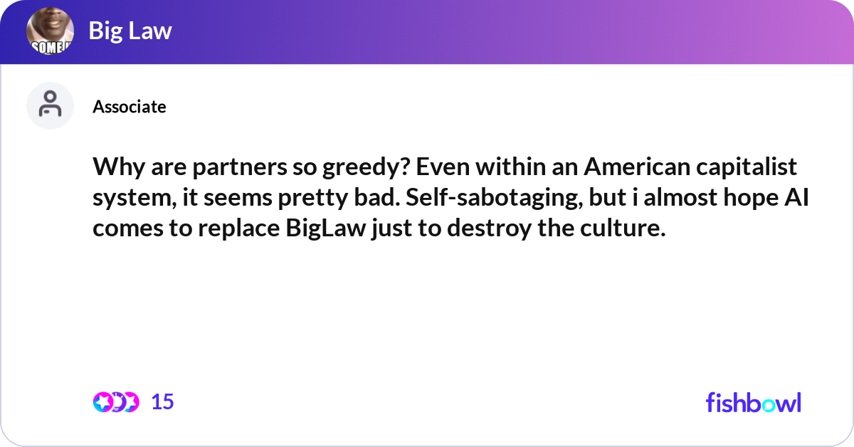 Why are partners so greedy? Even within an America... | Fishbowl