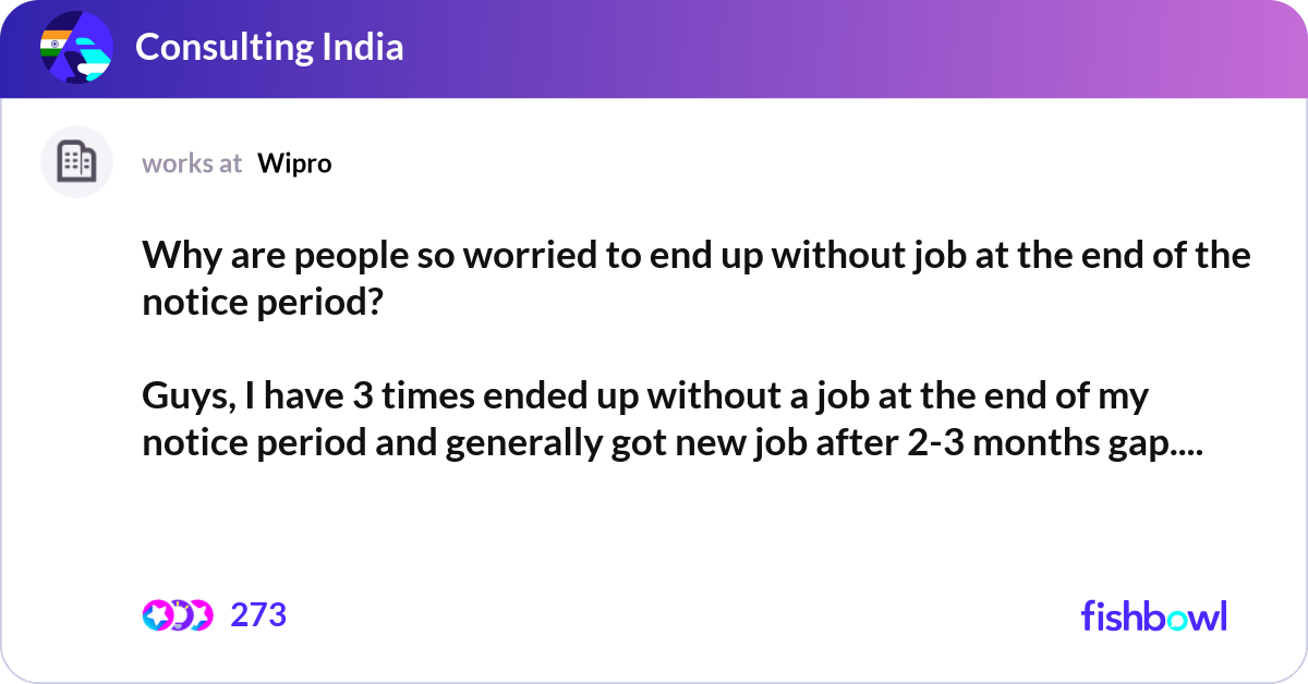 Why are people so worried to end up without job at... | Fishbowl