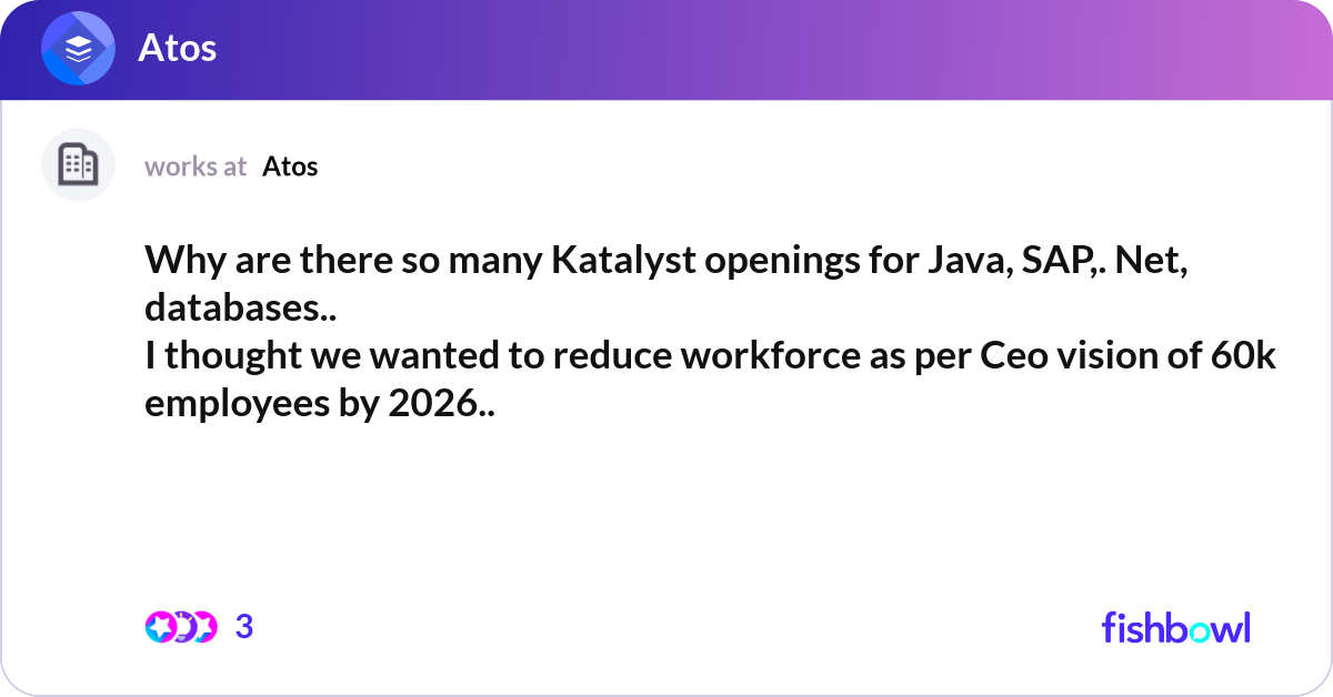 Why are there so many Katalyst openings for Java, ... | Fishbowl