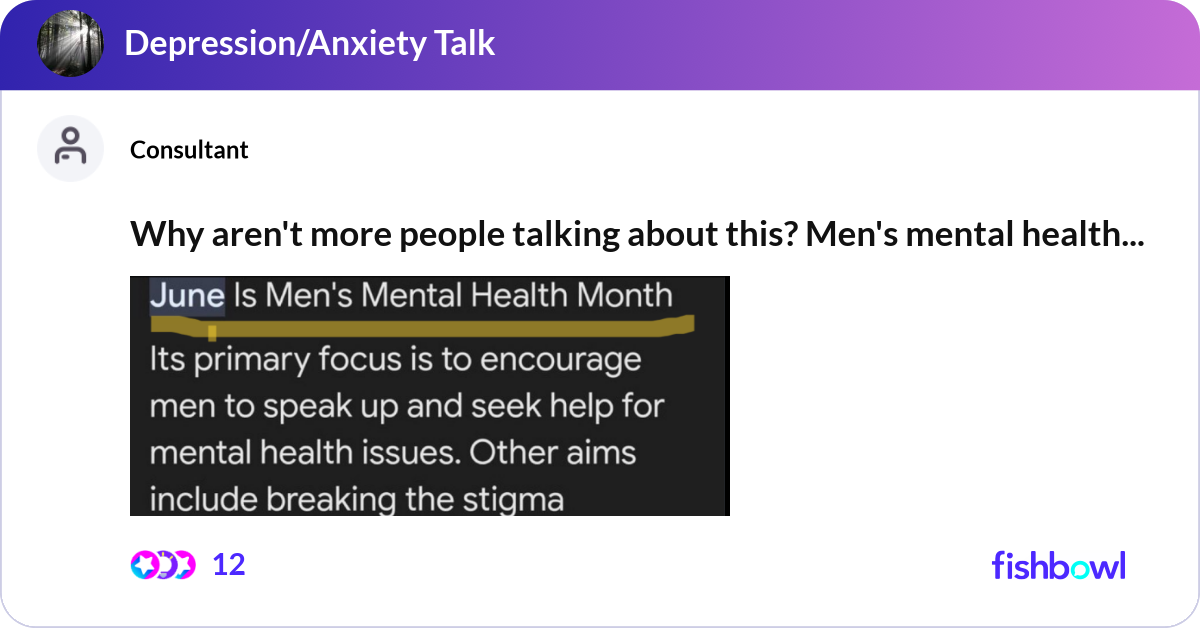 Why aren't more people talking about this? Men's m... | Fishbowl