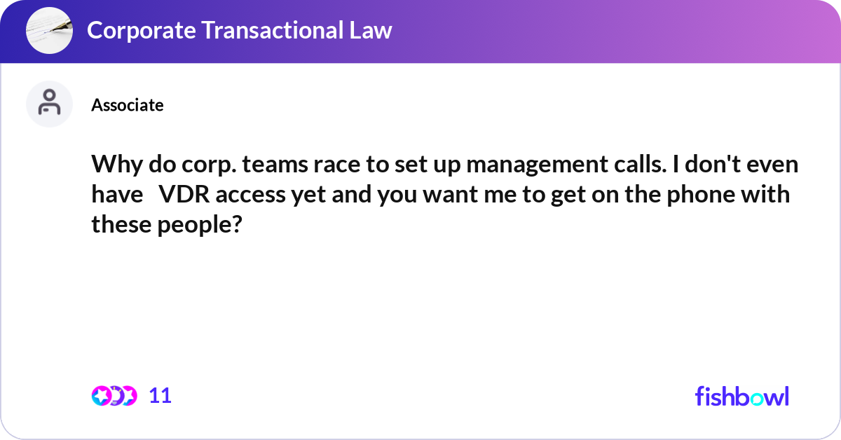 Why do corp. teams race to set up management calls... | Fishbowl