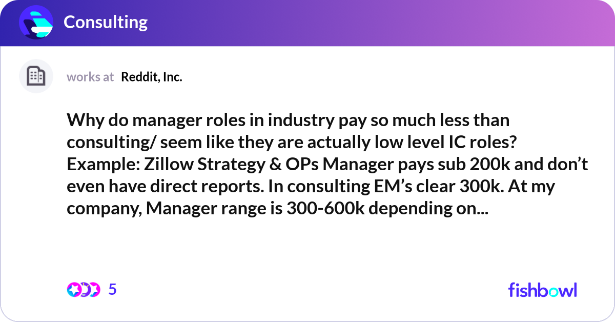 Why do manager roles in industry pay so much less ... | Fishbowl