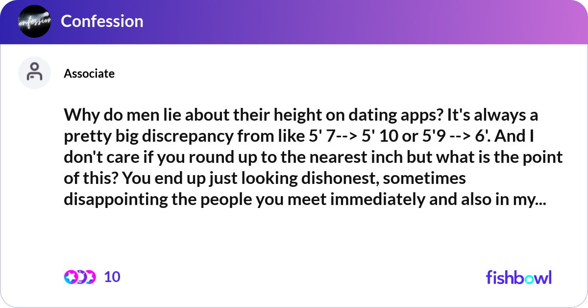 Why do men lie about their height on dating apps? ... | Fishbowl