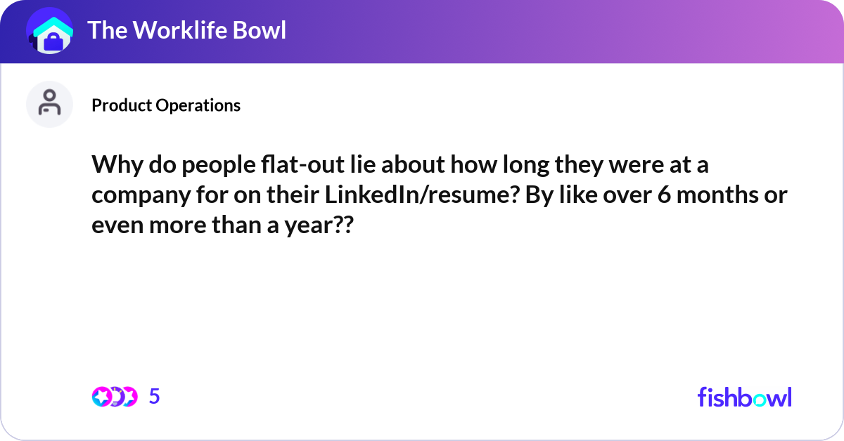 Why do people flat-out lie about how long they wer... | Fishbowl