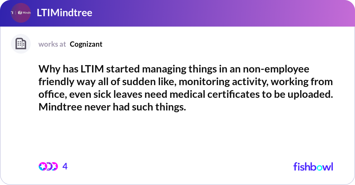 Why has LTIM started managing things in an non-emp... | Fishbowl