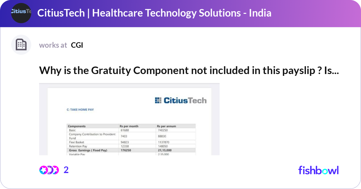 Why is the Gratuity Component not included in this... | Fishbowl