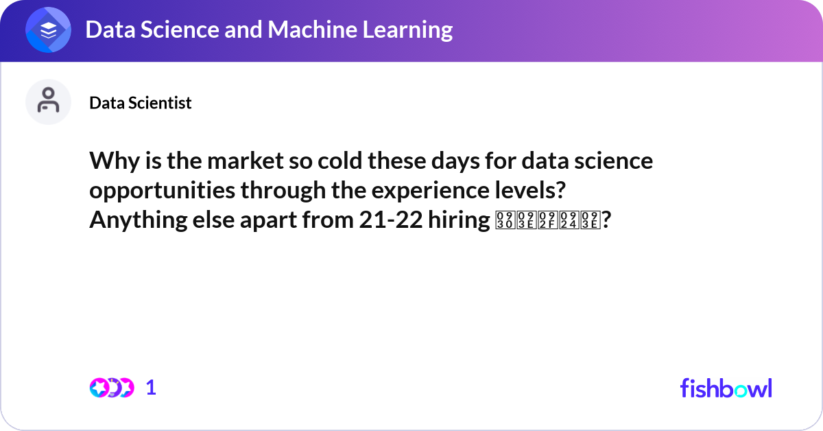 Why is the market so cold these days for data scie... | Fishbowl