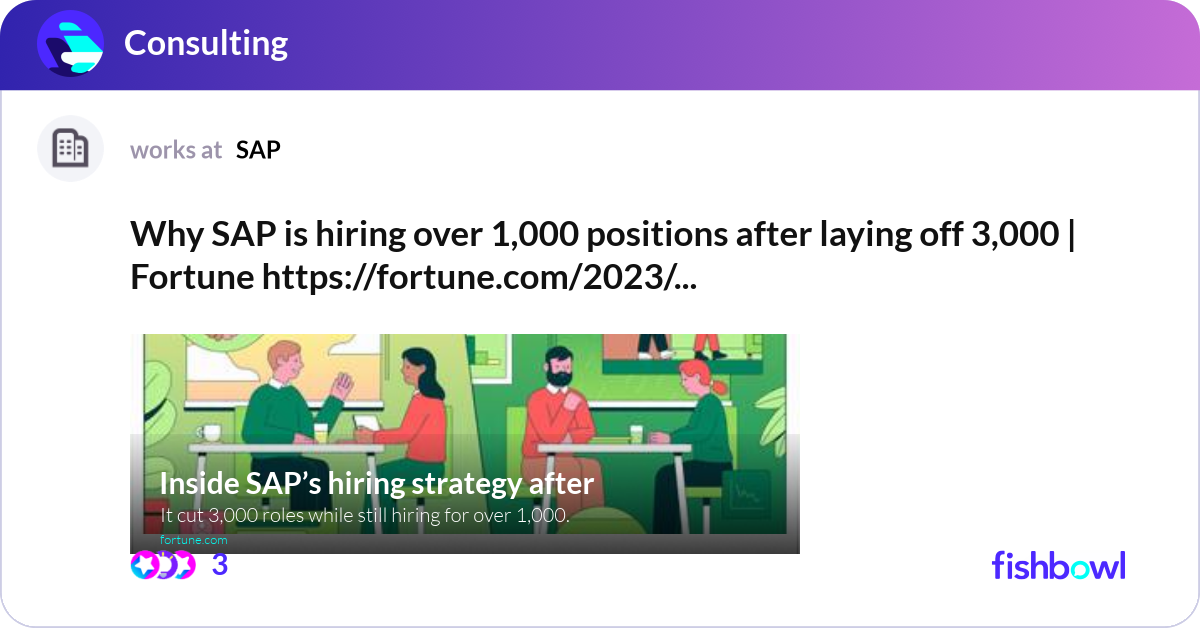 Why SAP is hiring over 1,000 positions after layin... | Fishbowl