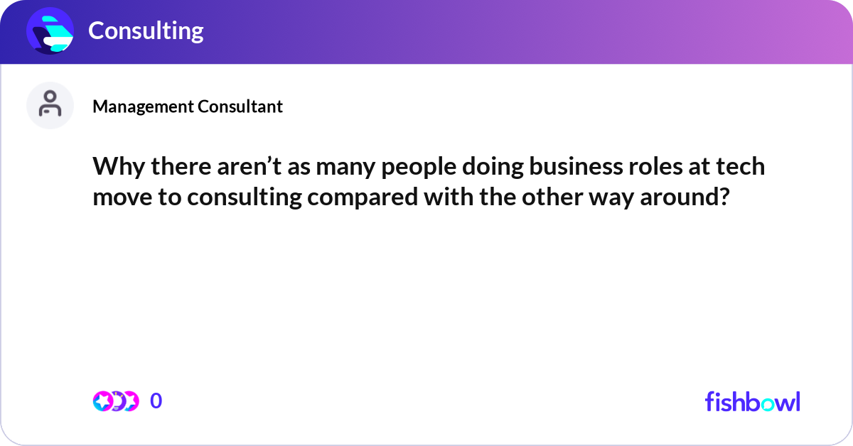 Why there aren’t as many people doing business rol... | Fishbowl