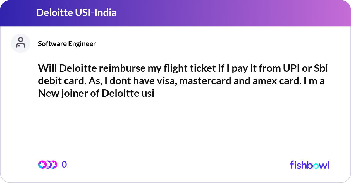Will Deloitte reimburse my flight ticket if I pay ... | Fishbowl