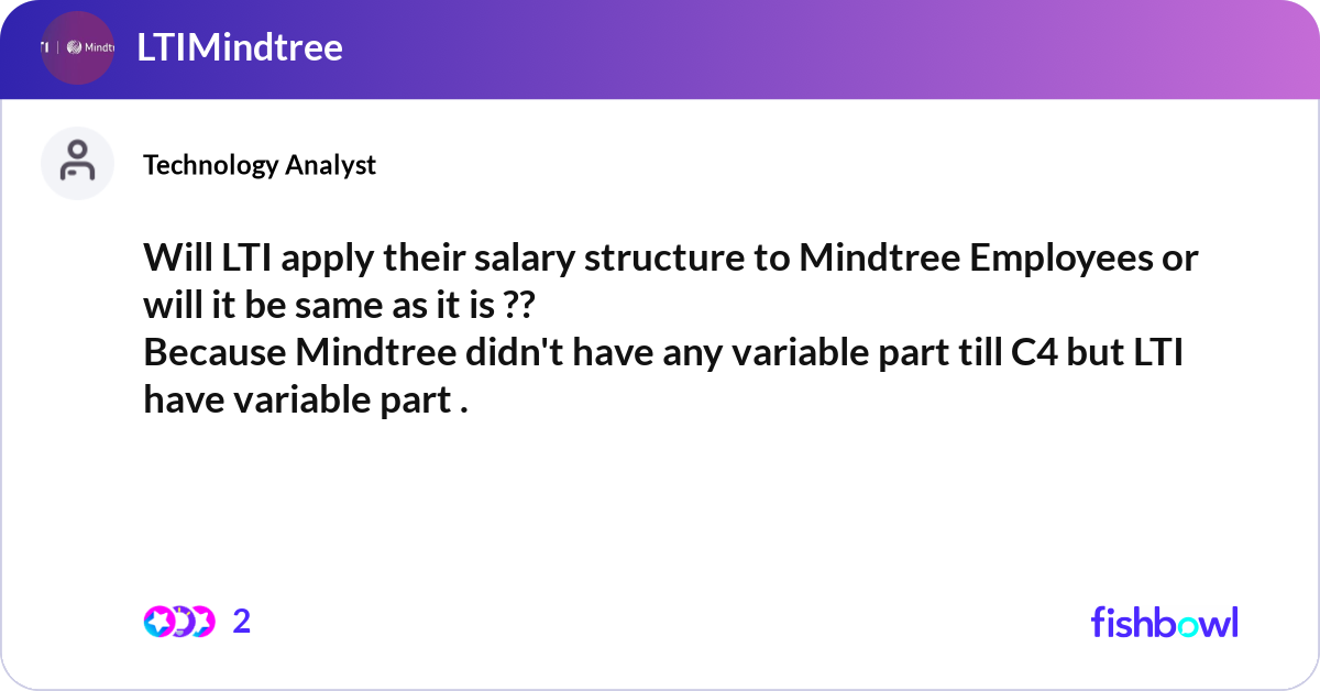 Will LTI apply their salary structure to Mindtree ... | Fishbowl