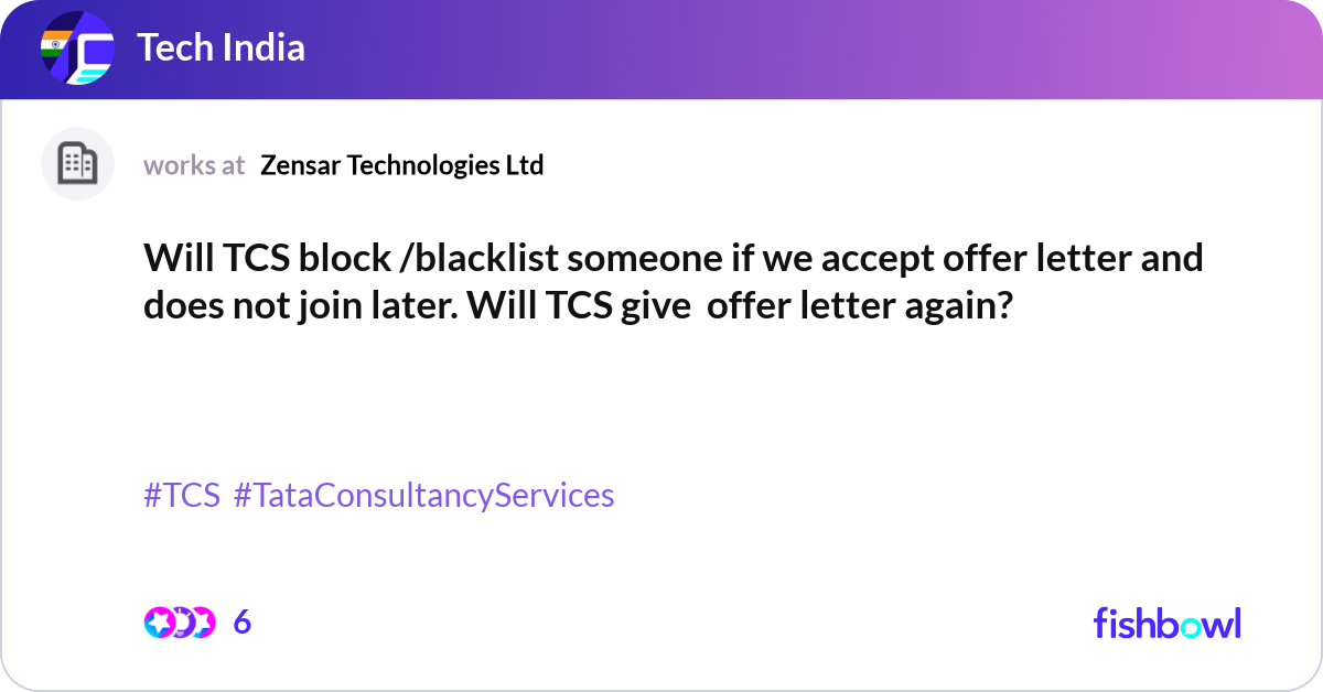 Will TCS block /blacklist someone if we accept off... | Fishbowl