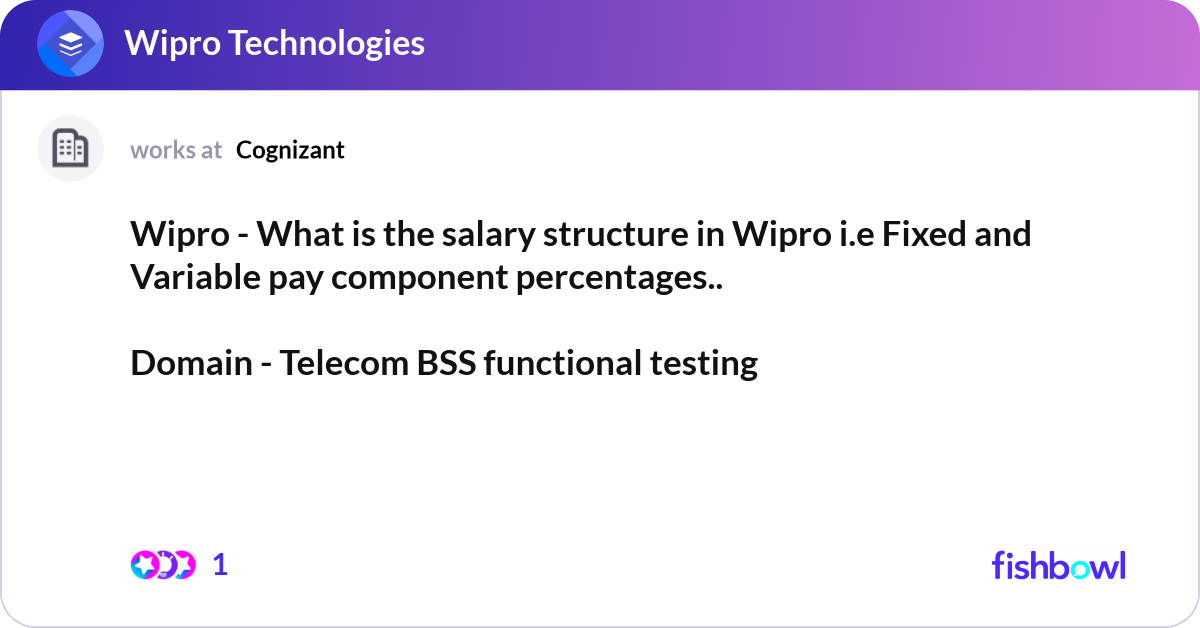 Wipro - What is the salary structure in Wipro i.e ... | Fishbowl