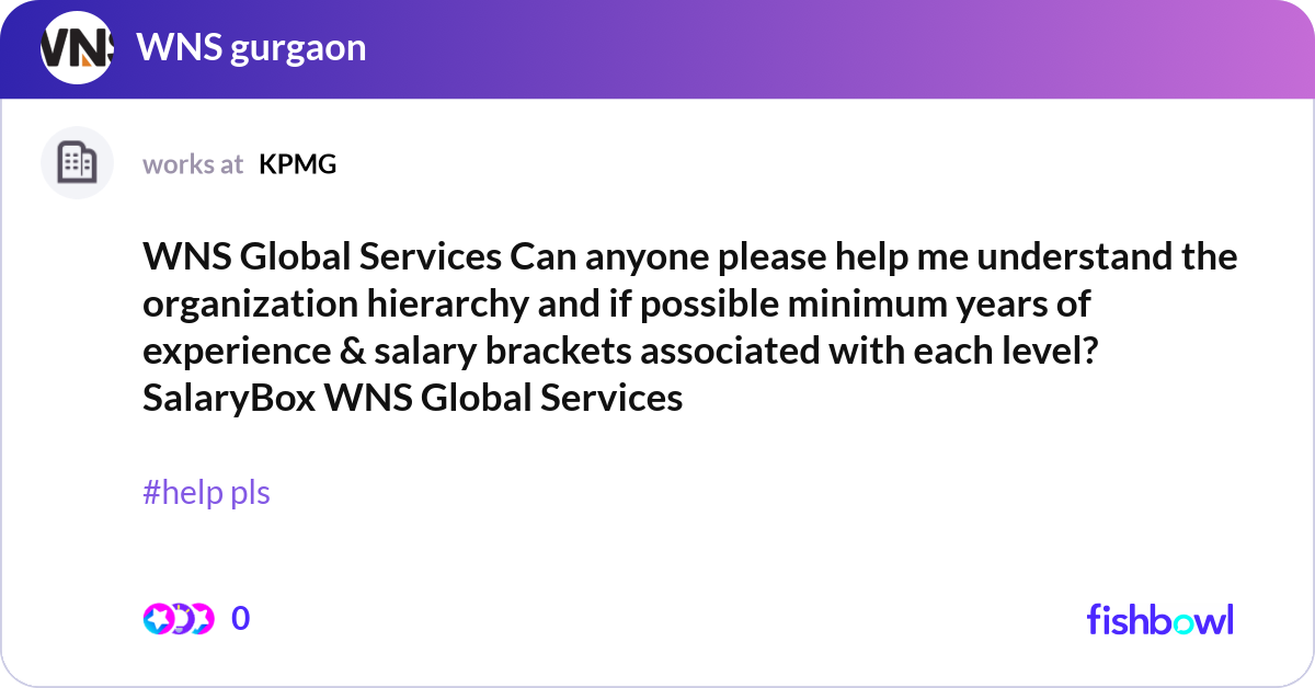 WNS Global Services Can anyone please help me unde... | Fishbowl