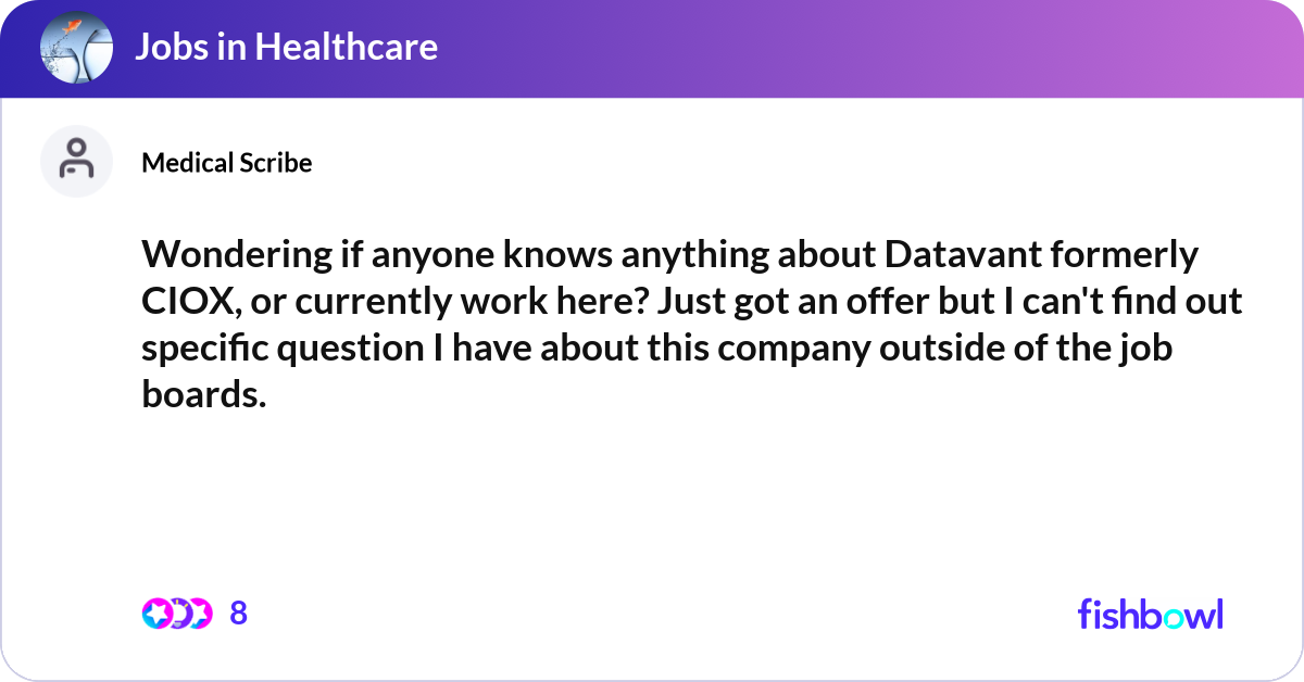 Wondering if anyone knows anything about Datavant ... | Fishbowl
