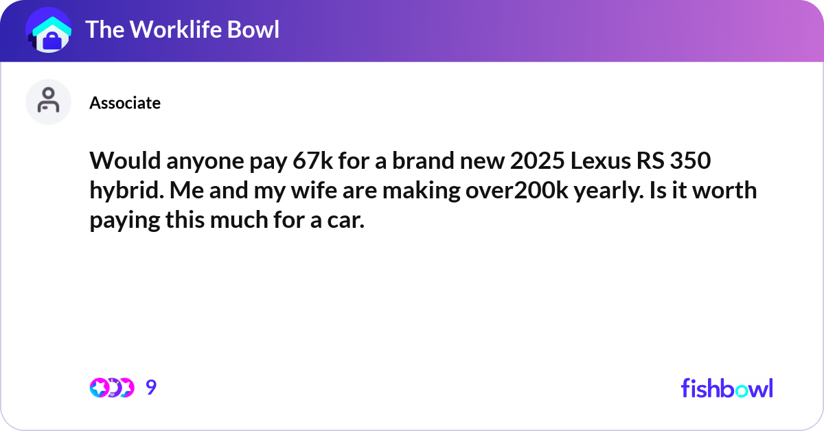 Would anyone pay 67k for a brand new 2025 Lexus RS... | Fishbowl