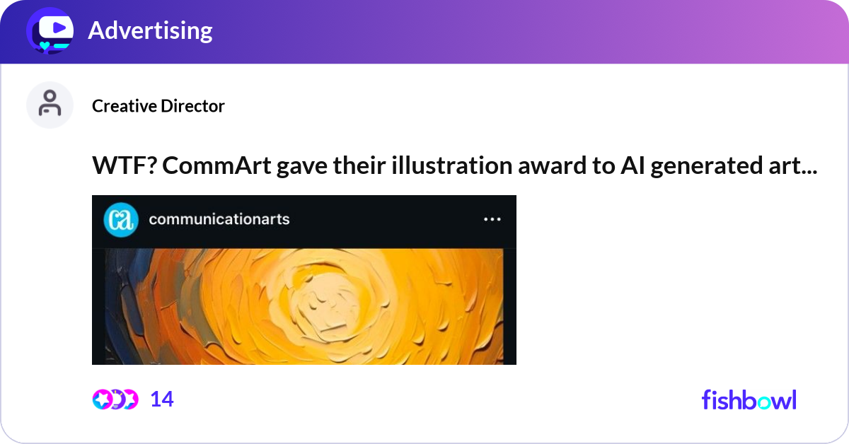 WTF? CommArt gave their illustration award to AI g... | Fishbowl