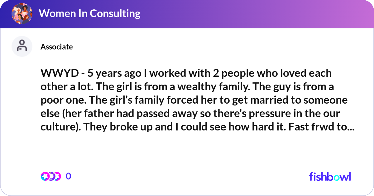 WWYD - 5 years ago I worked with 2 people who love... | Fishbowl