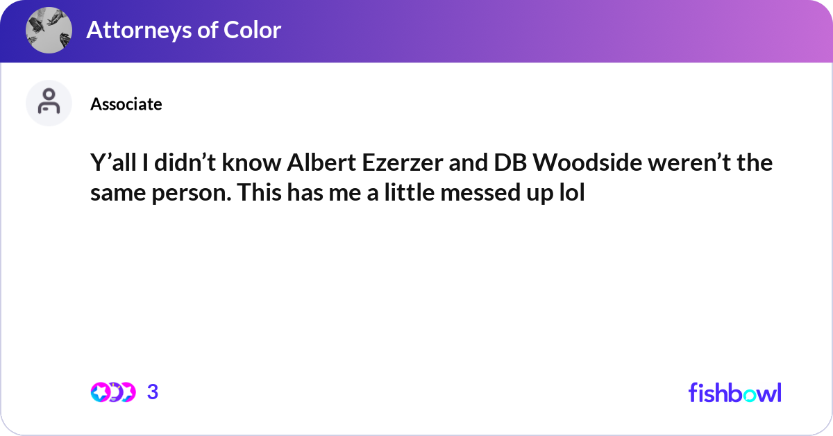 Y’all I didn’t know Albert Ezerzer and DB Woodside... | Fishbowl