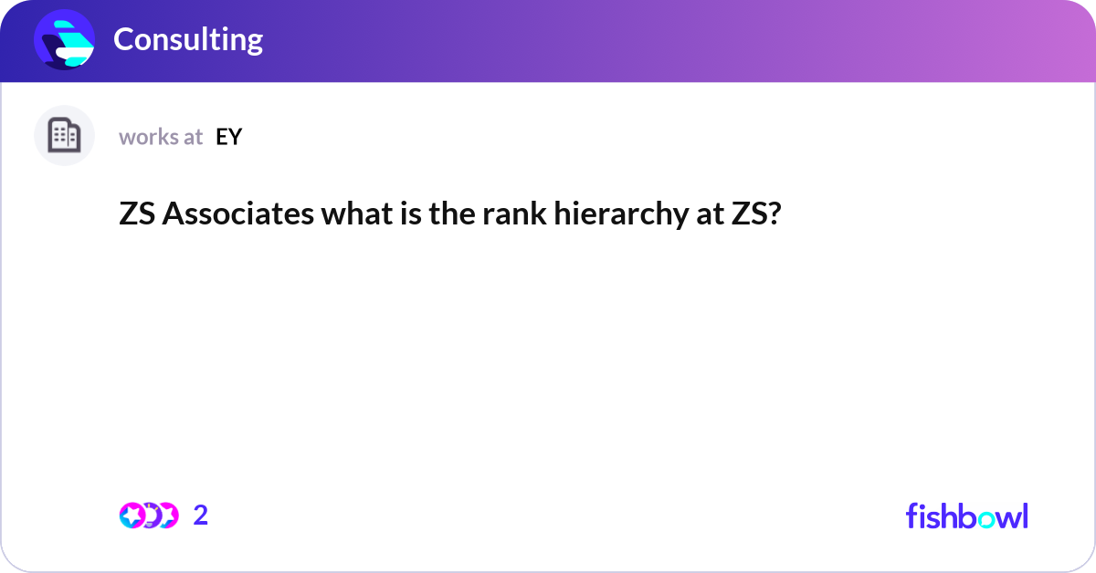 ZS Associates what is the rank hierarchy at ZS? | Fishbowl