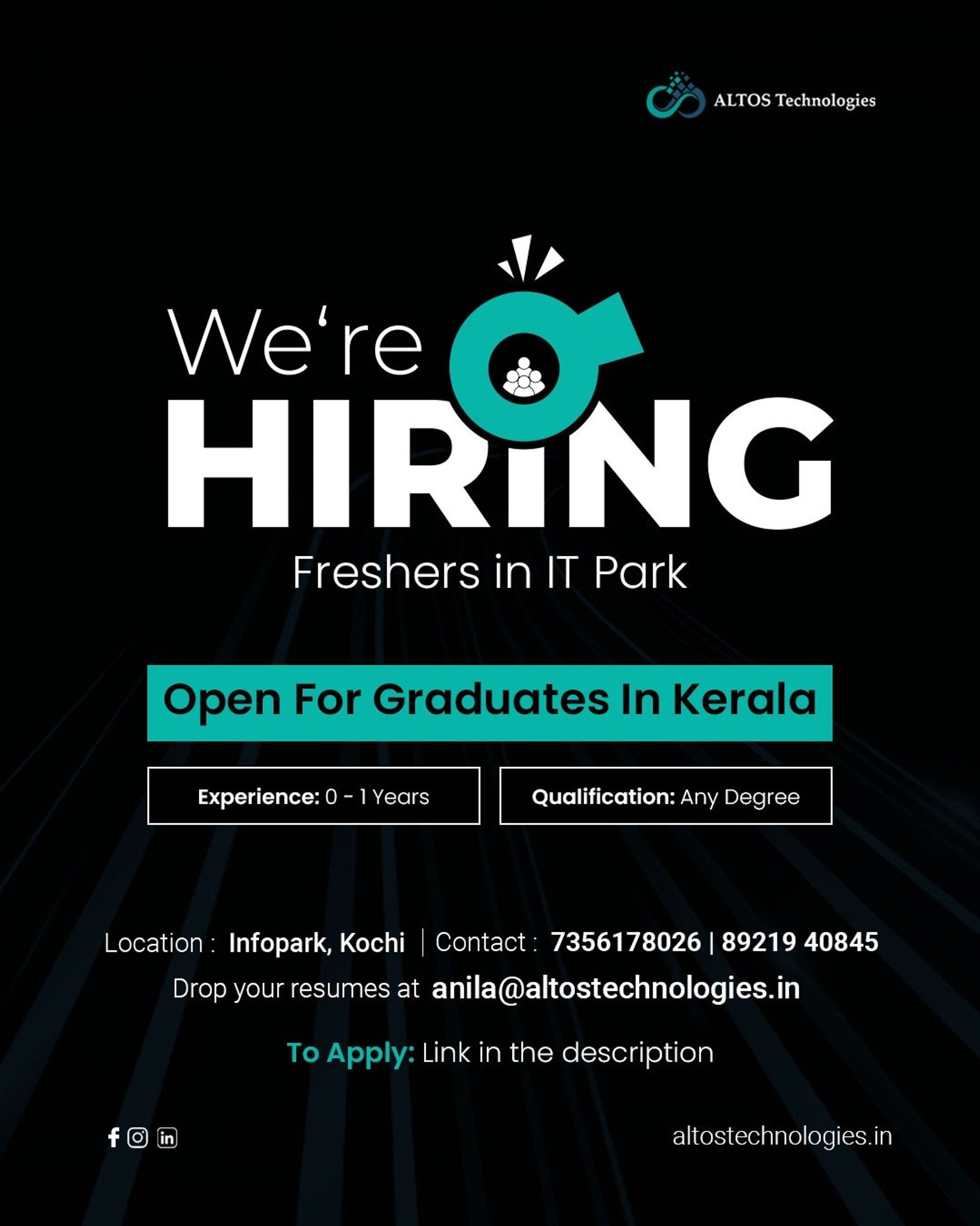 WE ARE HIRING GRADUATES for Kerala. Leading IT company in Info park ...