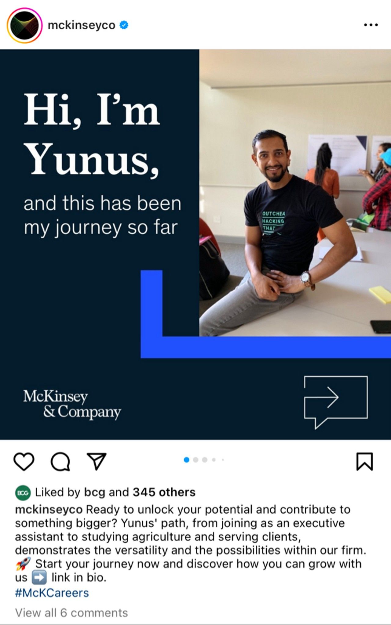 A McK IG post but liked by BCG. Sus? McKinsey & Co... | Fishbowl