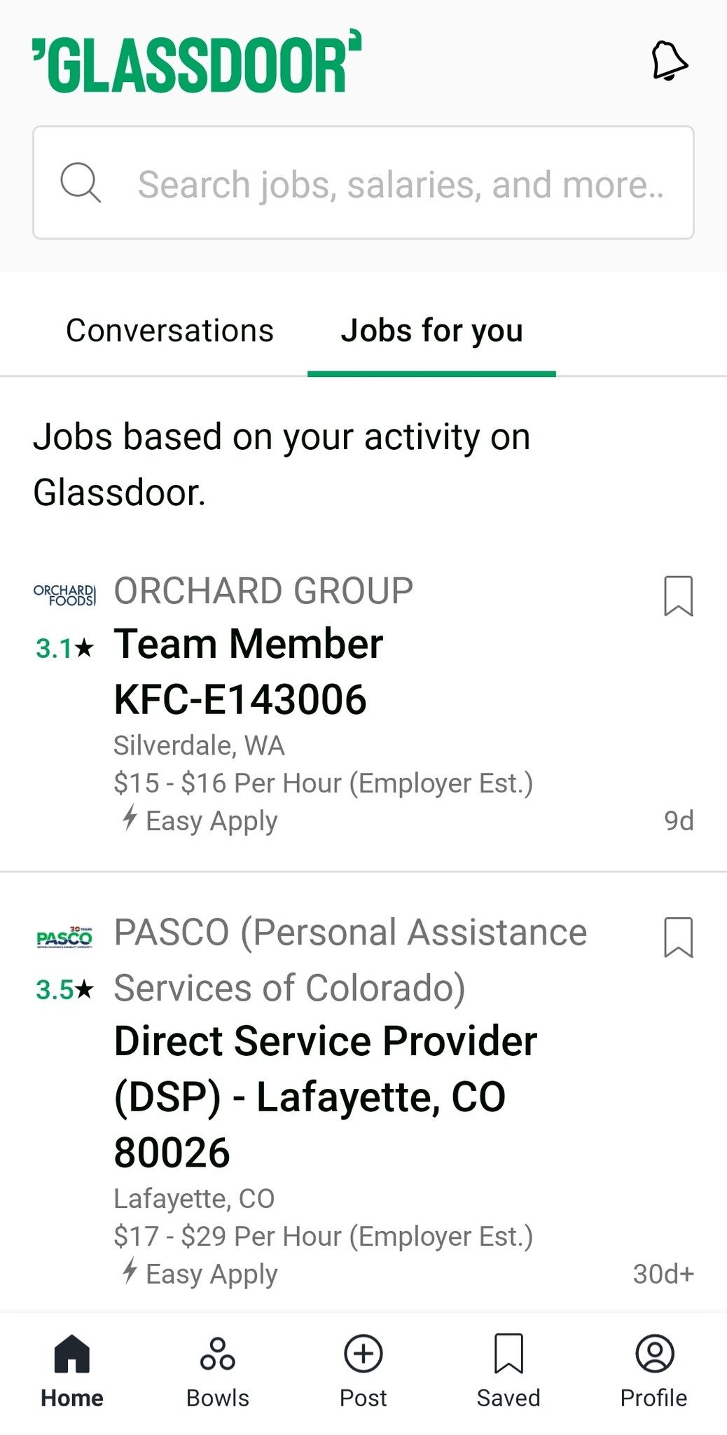 How do I check or see my own post in glassdoor after I post it? The app ...