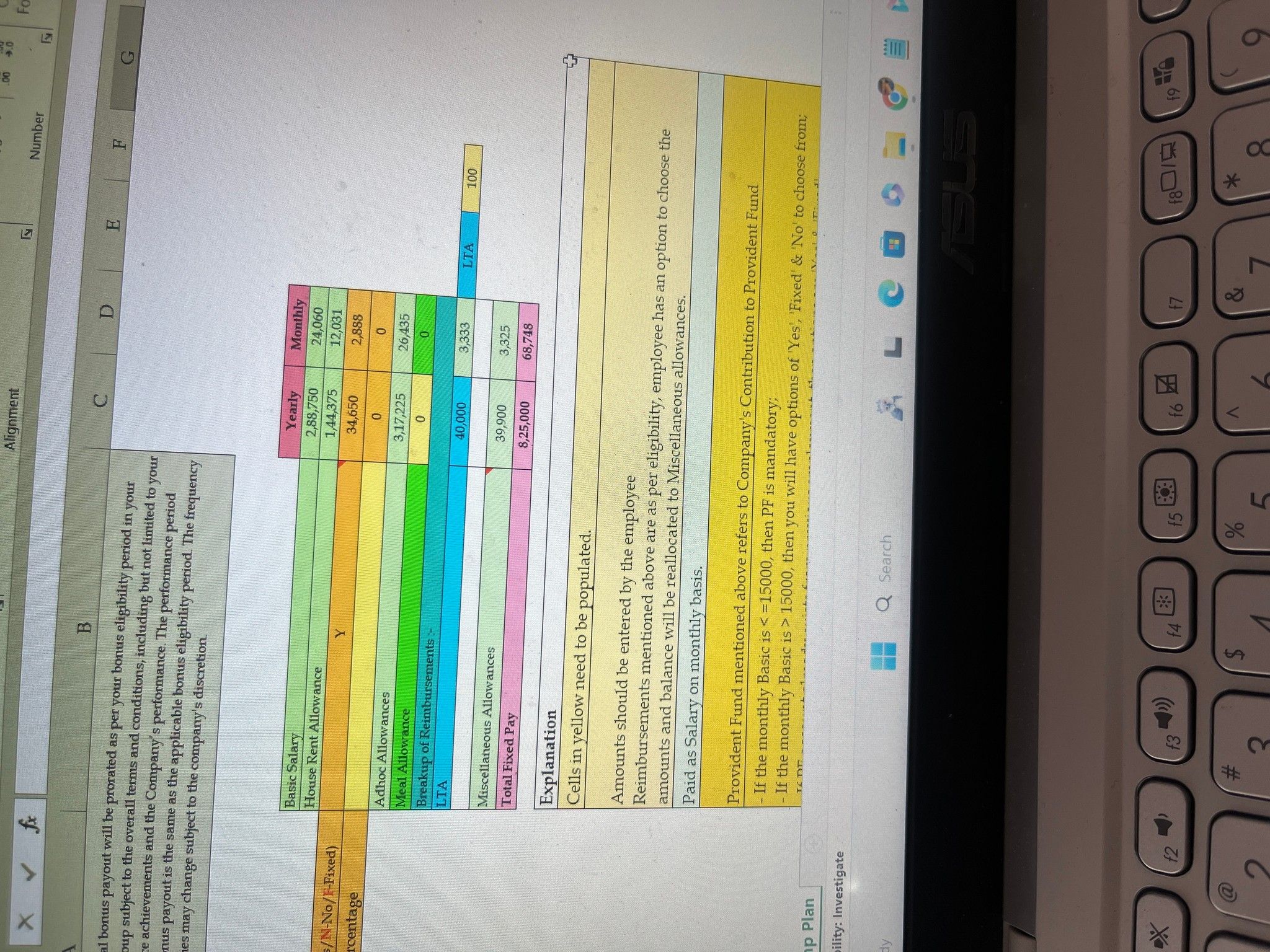 My fixed pay is Rs 825000/- and this is how the calculations turned out ...
