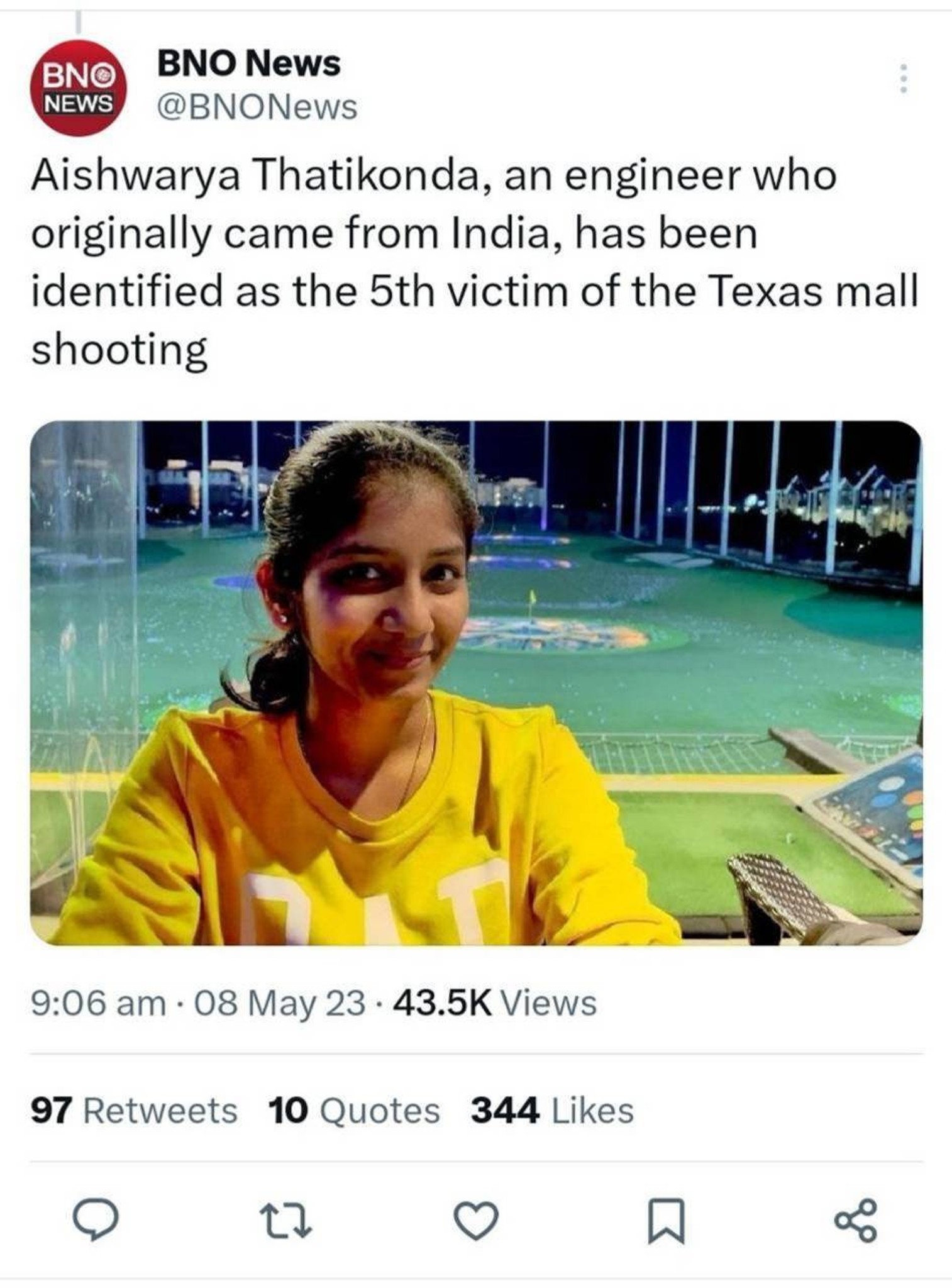 Aishwarya Thatikonda from India is shot in Texas! Very sad. https://www ...