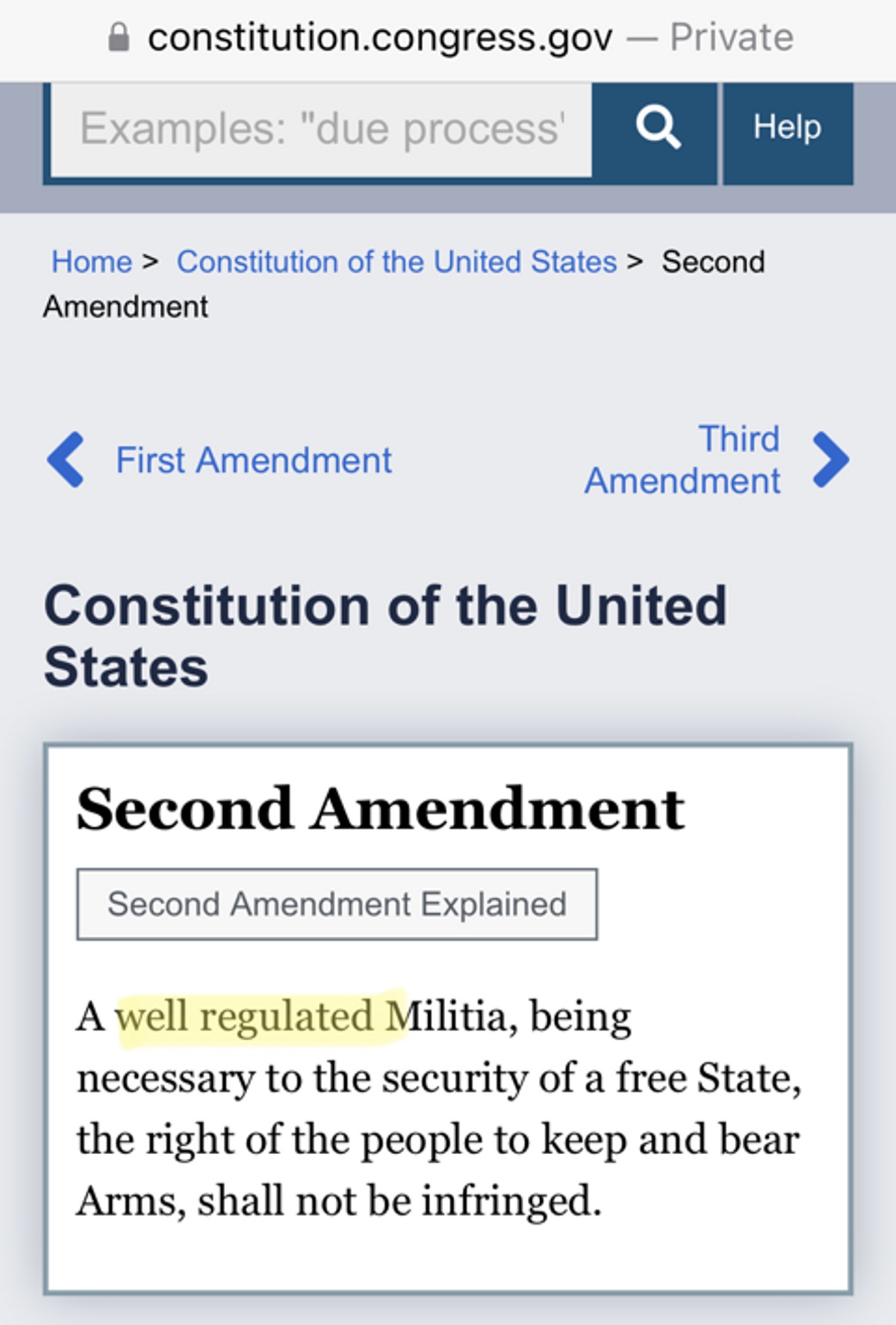 The current interpretation of the second amendment... | Fishbowl